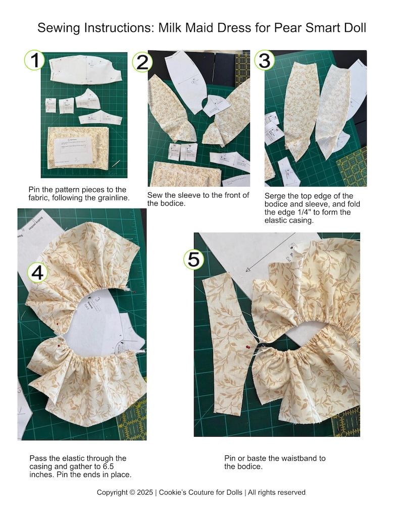 Milk Maid Dress PDF Pattern for Pear Body Smart Doll - Etsy