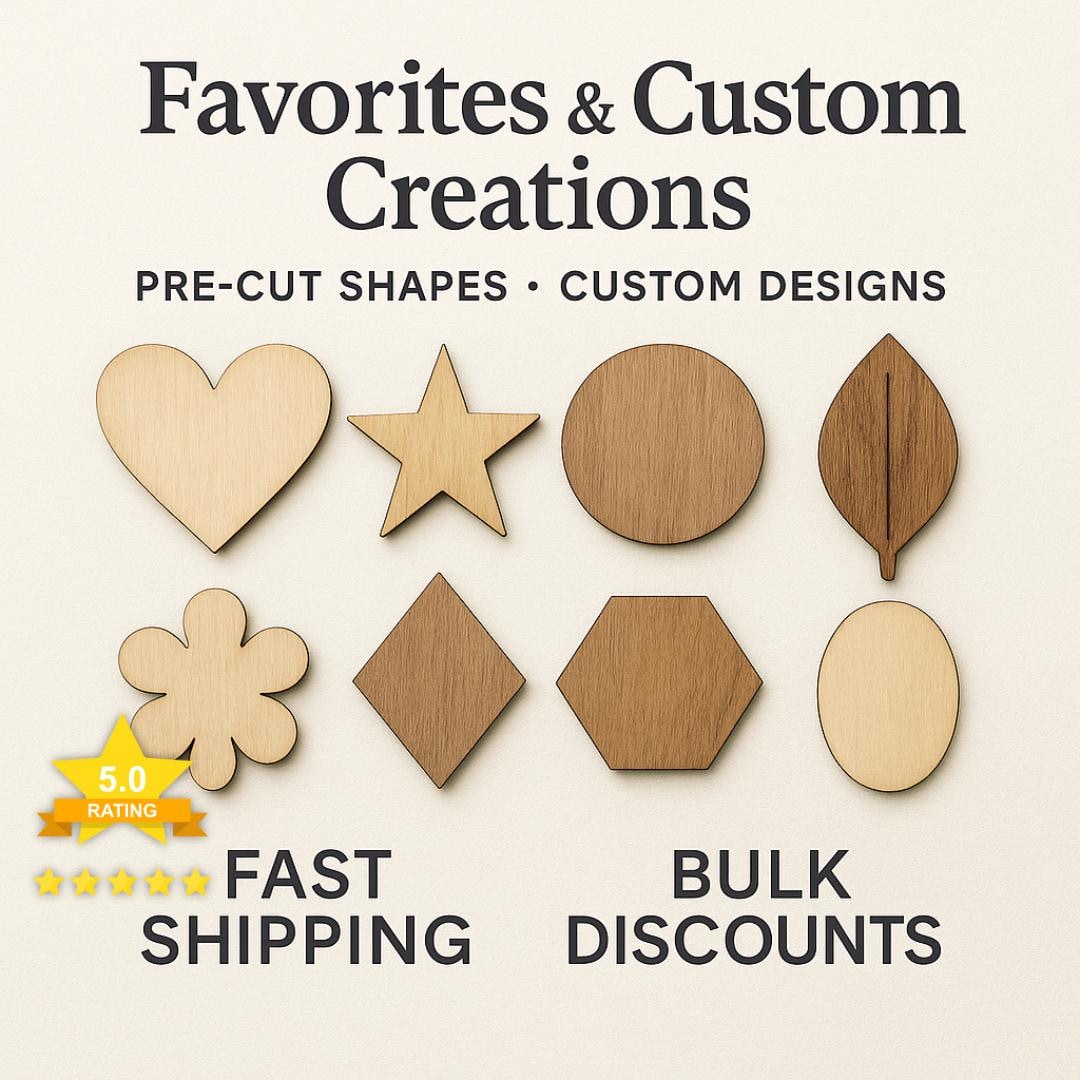 Laser Cut Wood Shapes: DIY Craft Supplies, Wedding Favors, Custom ...
