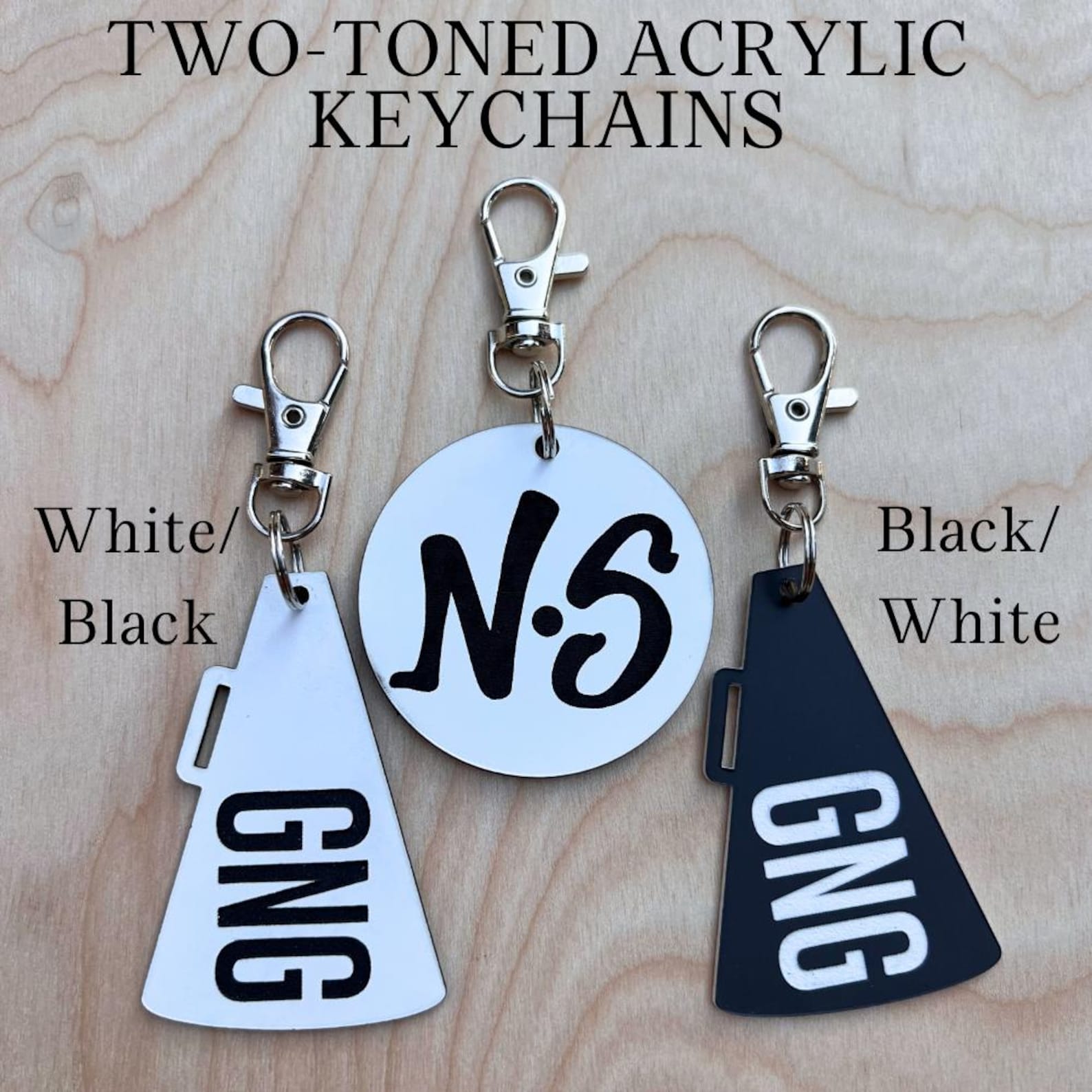 Custom 3D Acrylic Keychains Mirrored and Two-toned Custom Shapes ...