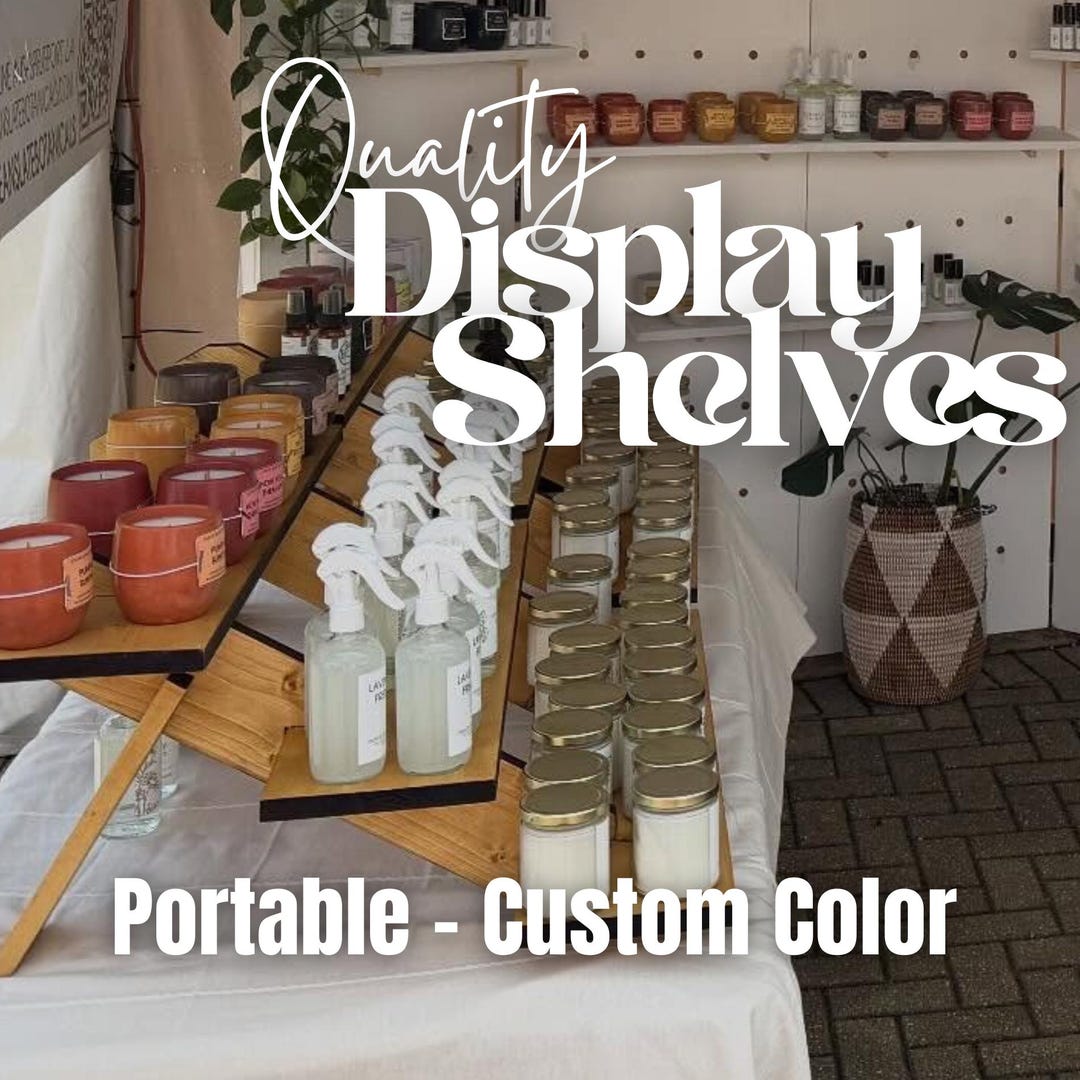 Rustic Pine 3-tier Display Shelf: Craft Fair Vendor Booth Organizer for ...