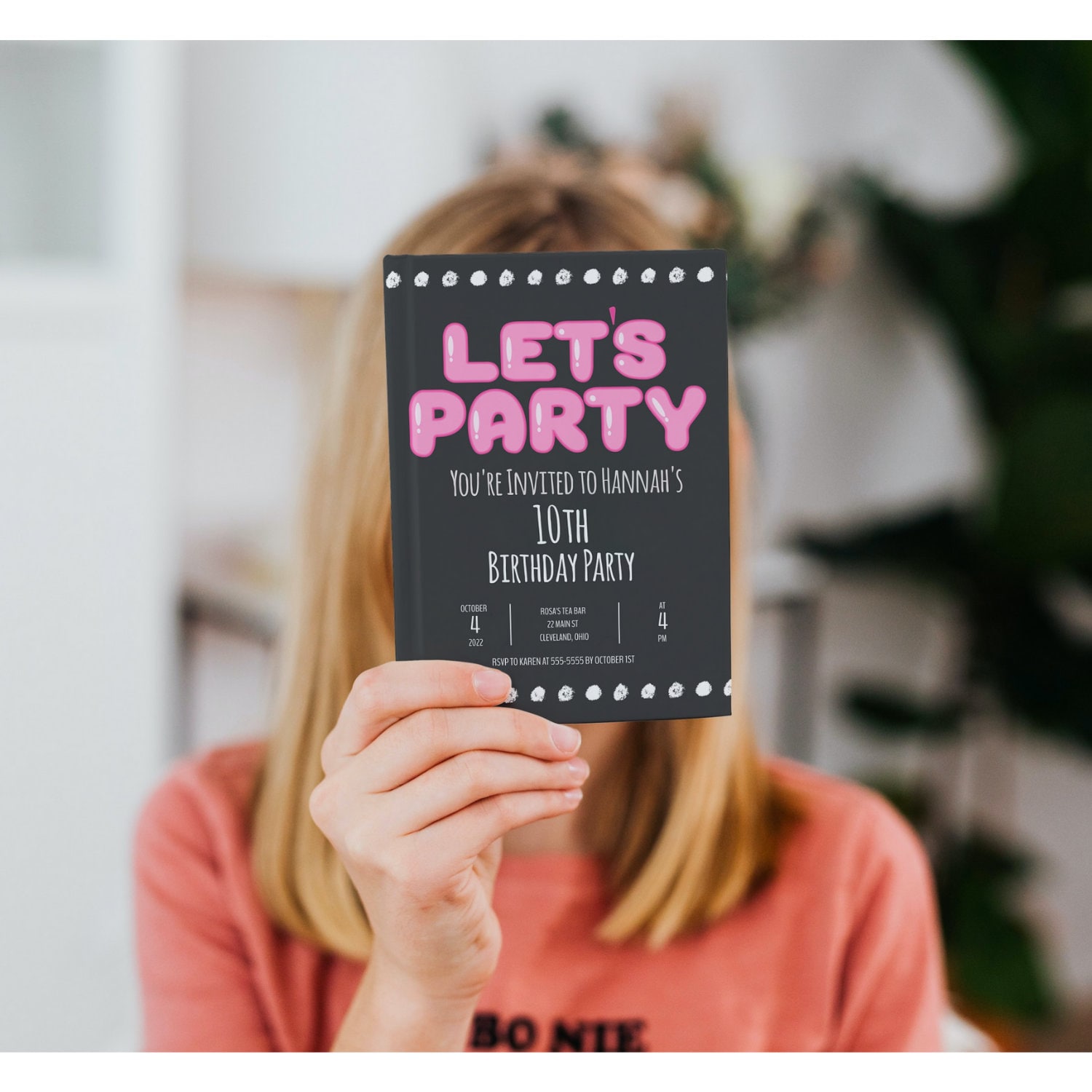 Lets Party Invitation Bubble Letters Editable Printable Birthday Invitation Template