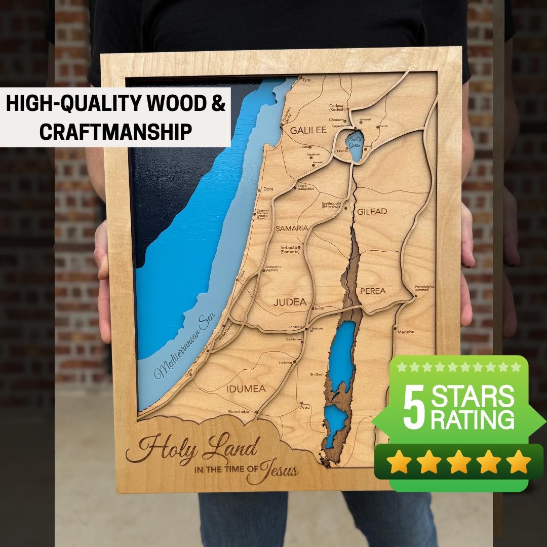 Laser-engraved 3D Israel Map: Layered Wood Topographic Wall Art - Etsy