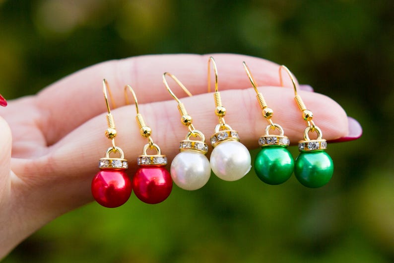 Mini Christmas Bauble - Christmas Ornament - Earrings - Ear Jewelry ...