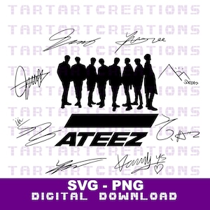 ATEEZ Signatures SVG PNG: Kpop Cut File for Cricut, Silhouette (digital ...