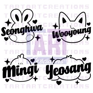 Ateez ANITEEZ Names SVG Cut File: Kpop Stickers, Mugs, Decals (digital ...