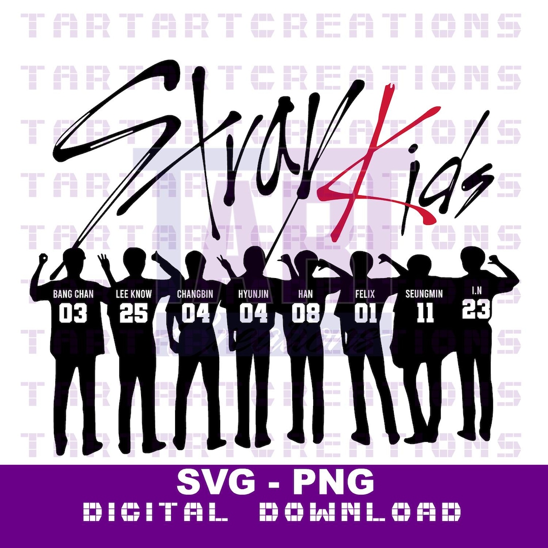 Stray Kids SILHOUETTE With Names Svg Cut File for Cricut and Silhouette ...