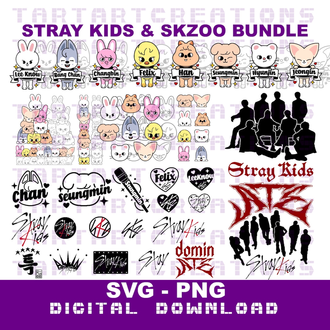 Buy Stray Kids SKZOO Bundle Svg Cut File for Cricut, Stray Kids Logos ...