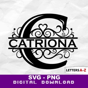 Split Letters Svg, Split Monogram SVG, Split Monogram Alphabet ...