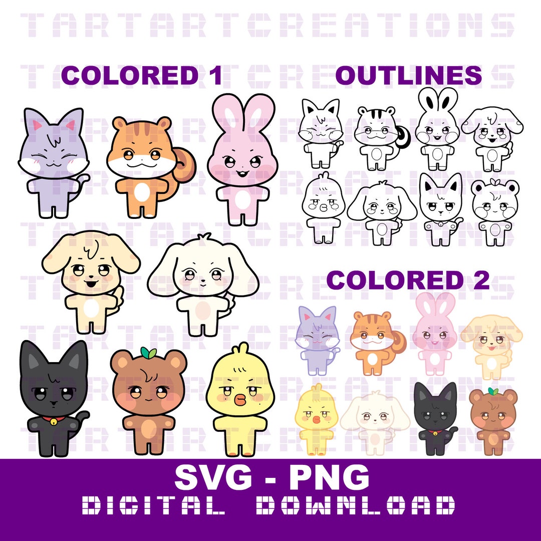 ANITEEZ Characters SVG PNG: Kpop Cut File for Cricut, Silhouette ...