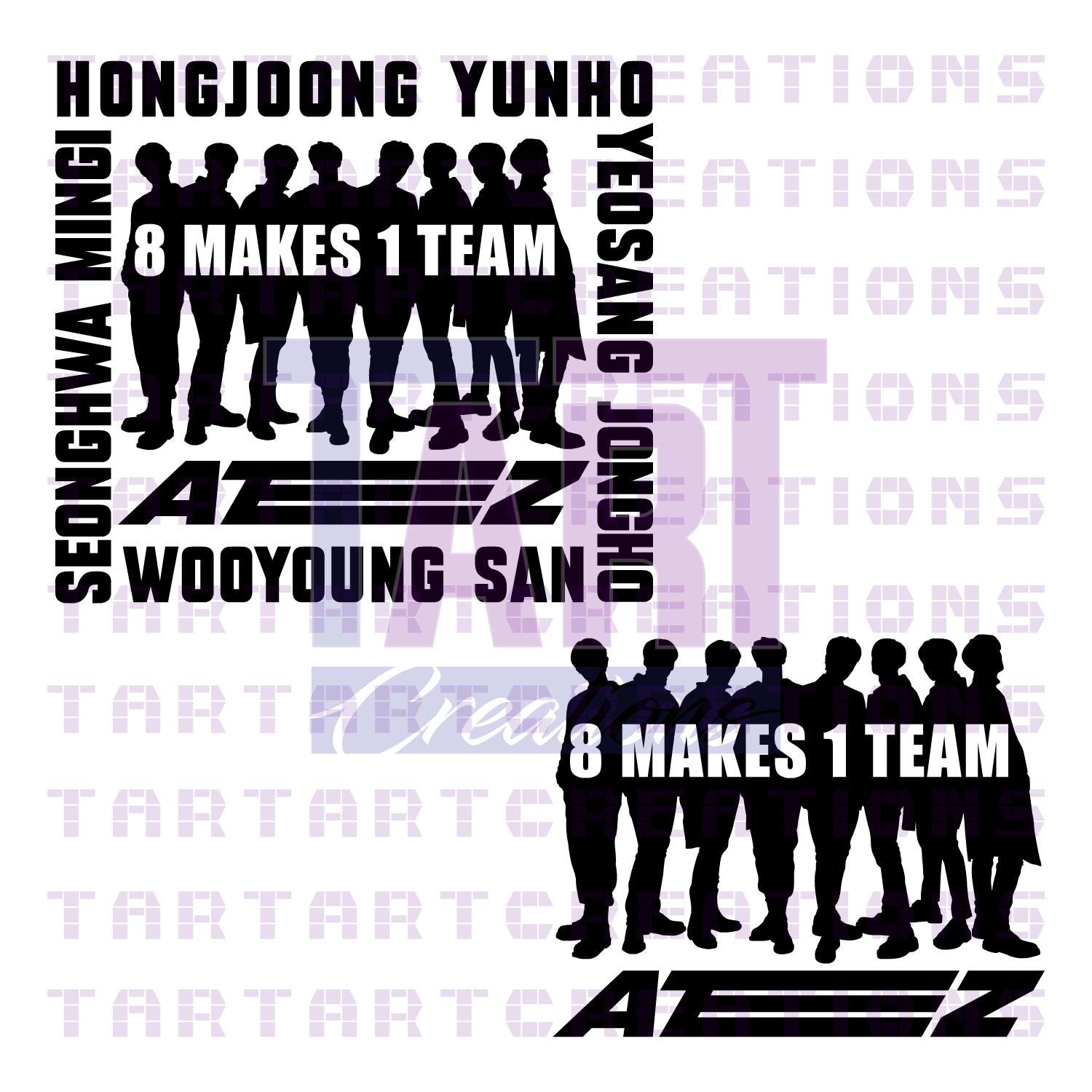ATEEZ 8 Makes 1 Team SVG PNG Cut File - Kpop Atiny (digital Download ...