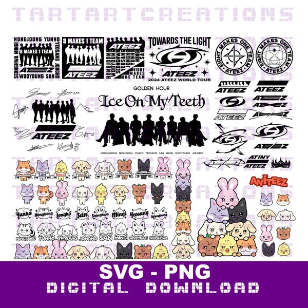 ATEEZ Svg Png Jpg Dxf Pdf Gotta Work ATINY Kpop Sticker Decal Vector ...