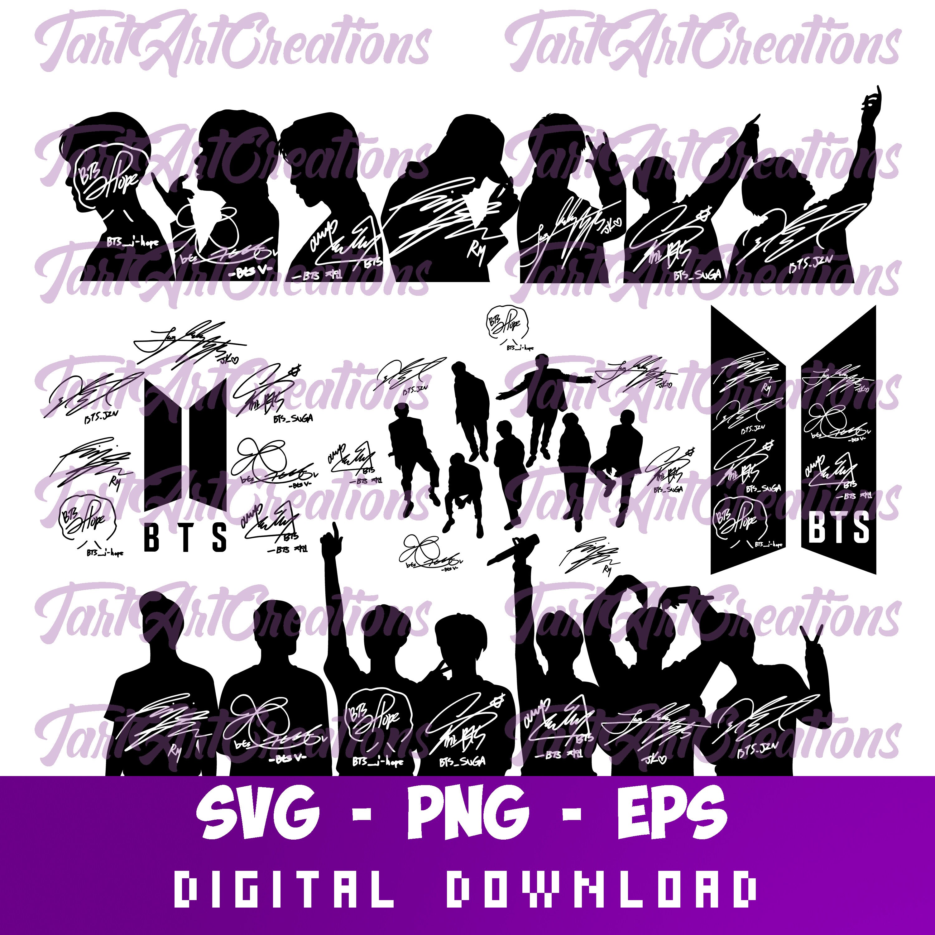 BTS Signatures BUNDLE SVG Cut File for Cricut Silhouette - Etsy