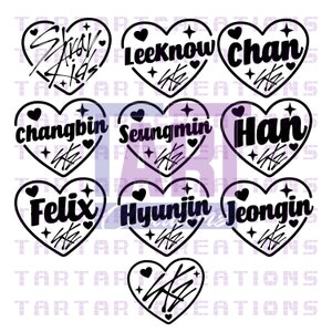 SKZOO STRAY KIDS Members Name Bundle Svg Cut File for Cricut ...