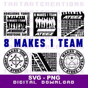 ATEEZ X ANITEEZ Super Bundle SVG Cut File for Cricut and Silhouette ...