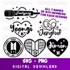 BTS Love Yourself SVG Cut Files for Cricut, Silhouette, Heart, Flowers ...