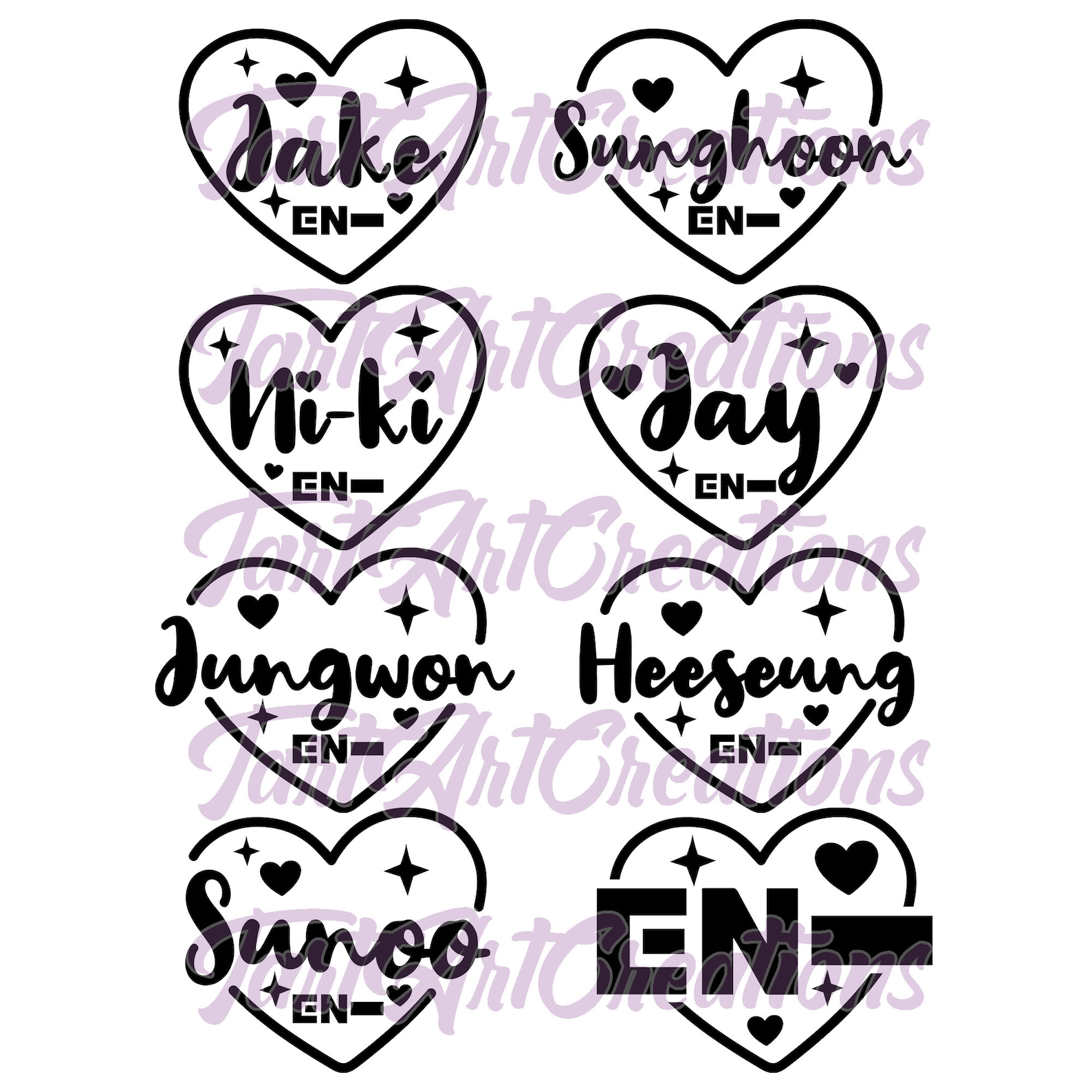 ENHYPEN Member Names and Logos BUNDLE Svg Cut File for Cricut - Etsy