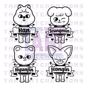 Stray Kids SKZOO Name Banners SVG PNG Cut File (digital Download) - Etsy