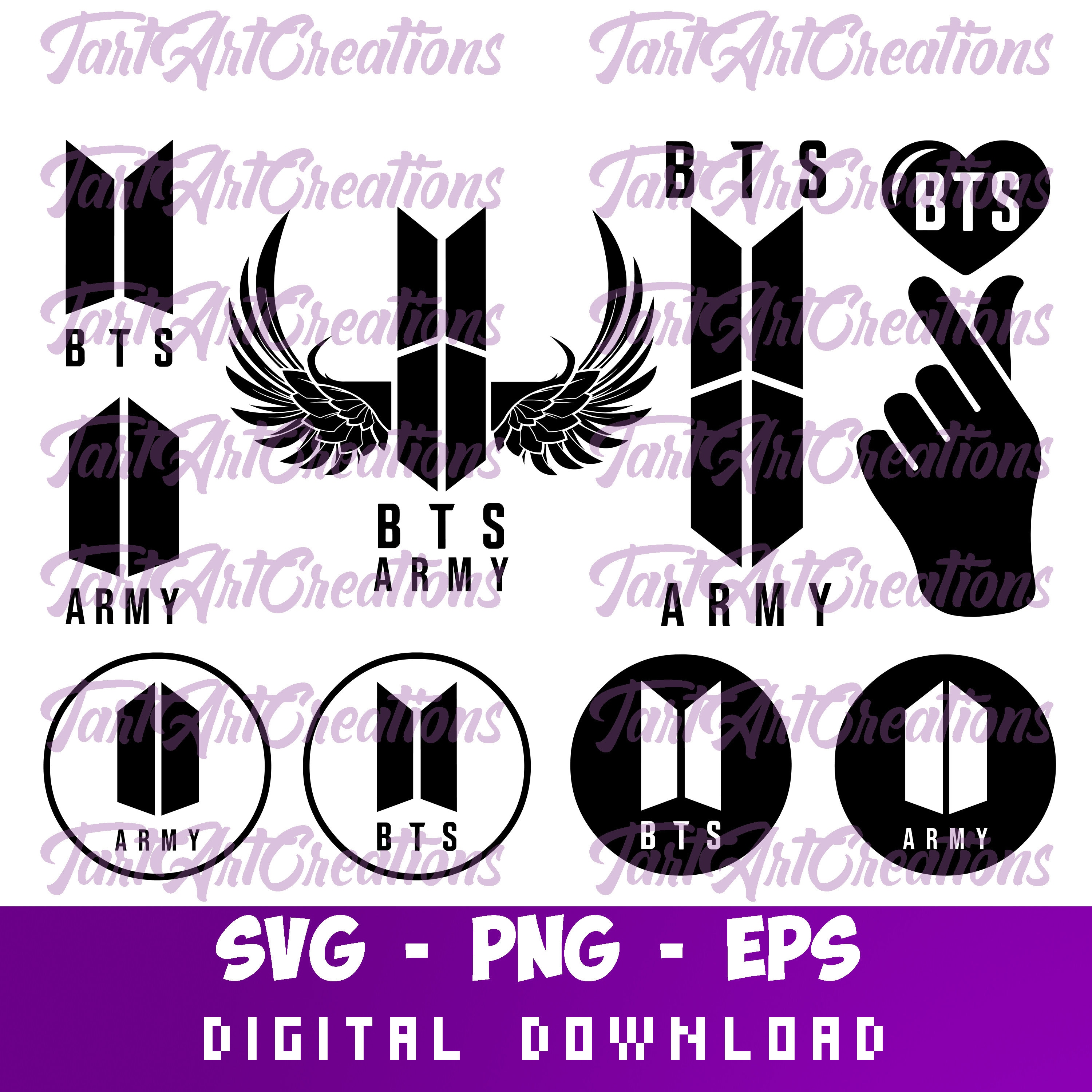 BTS Army Logo BUNDLE SVG Cut File para Cricut Silhouette - Etsy México