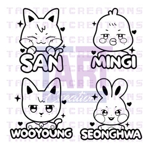 ANITEEZ Ateez Names SVG Cut File for Cricut and Silhouette, Ateez ...