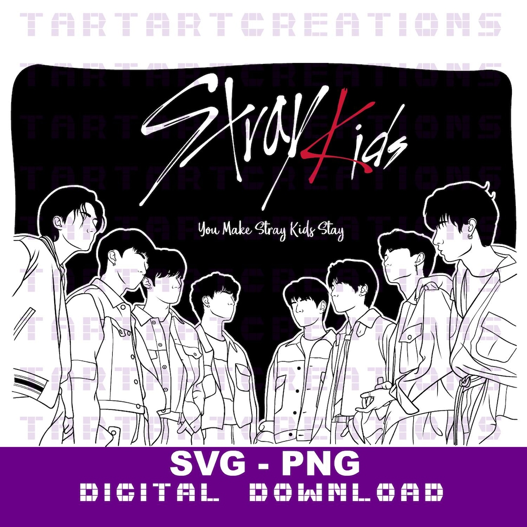Stray Kids Members Outlines SVG Cut File for Cricut and Silhouette ...