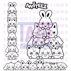 ANITEEZ Stacked Characters SVG Cut File: Kpop Ateez (digital Download ...