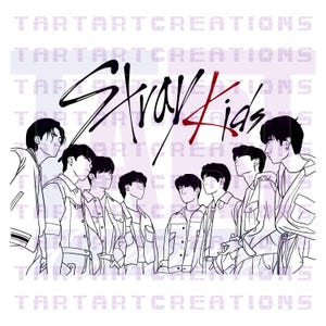 Stray Kids Members Outlines SVG Cut File for Cricut and Silhouette ...