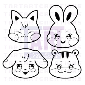 Ateez ANITEEZ Heads SVG Cut File: Kpop Characters (digital Download) - Etsy