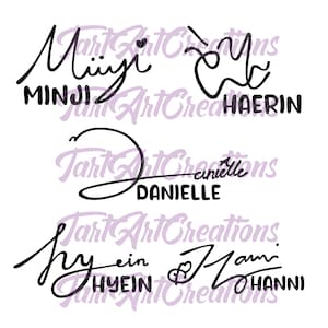 New Jeans Signatures BUNDLE SVG Cut File for Cricut, Silhouette ...