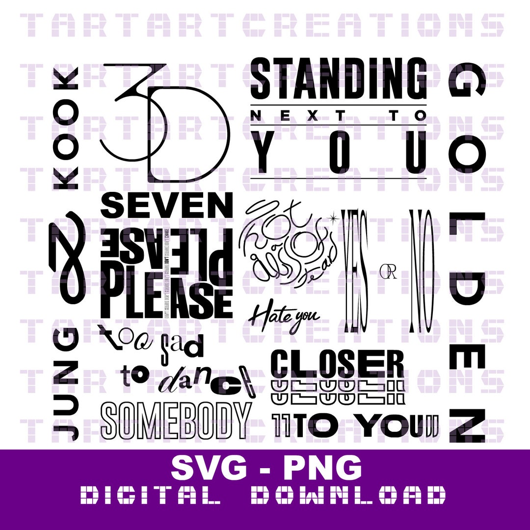 Jungkook Golden Album SVG Cut Files for Cricut, Silhouette, JK GOLDEN ...