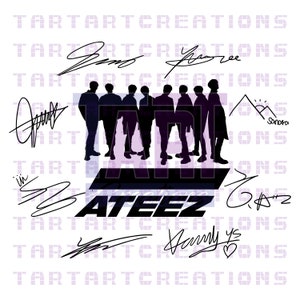ATEEZ Signatures SVG PNG: Kpop Cut File for Cricut, Silhouette (digital ...