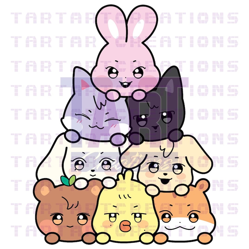 ANITEEZ Stacked Characters SVG Cut File: Kpop Ateez (digital Download ...
