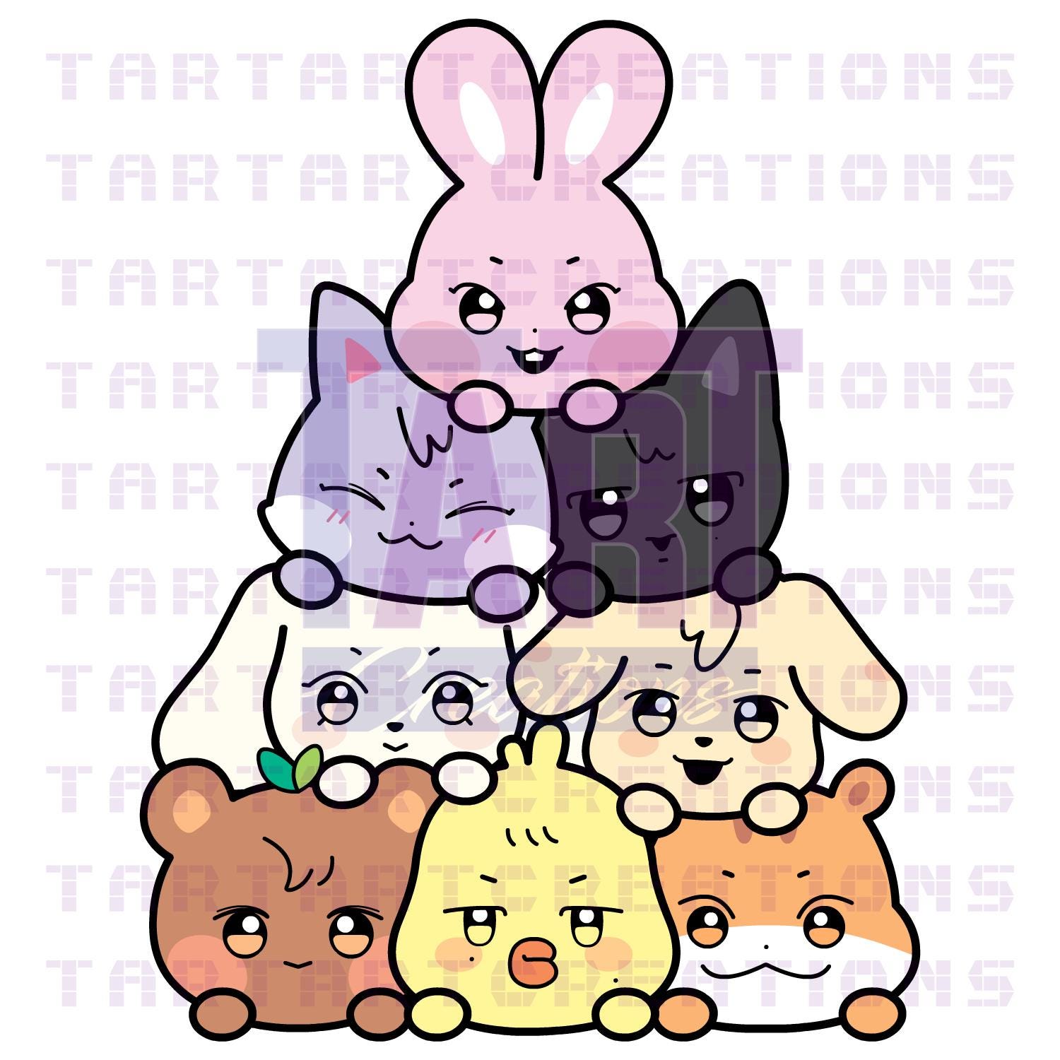 ANITEEZ Stacked Characters SVG Cut File: Kpop Ateez (digital Download ...
