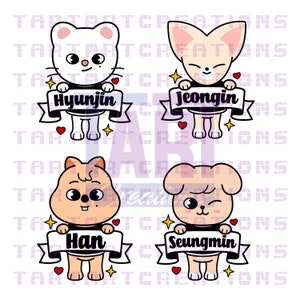 Stray Kids SKZOO Name Banners SVG PNG Cut File (digital Download) - Etsy