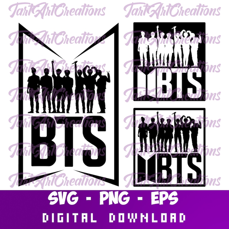 BTS Clipart SVG Cut File for Cricut Silhouette Kpop Bts Bts - Etsy
