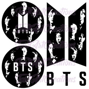 BTS Silhouette Logo Bundle Svg Cut File for Cricut, Silhouette, Bts ...