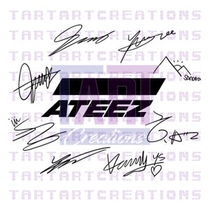 ATEEZ Signatures SVG PNG: Kpop Cut File for Cricut, Silhouette (digital ...