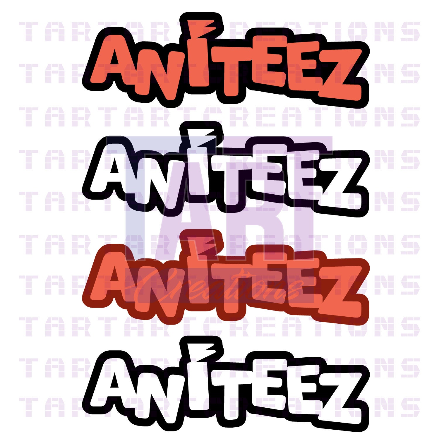 Ateez Aniteez Names Svg Png Cut File For Cricut Silhouette Digital