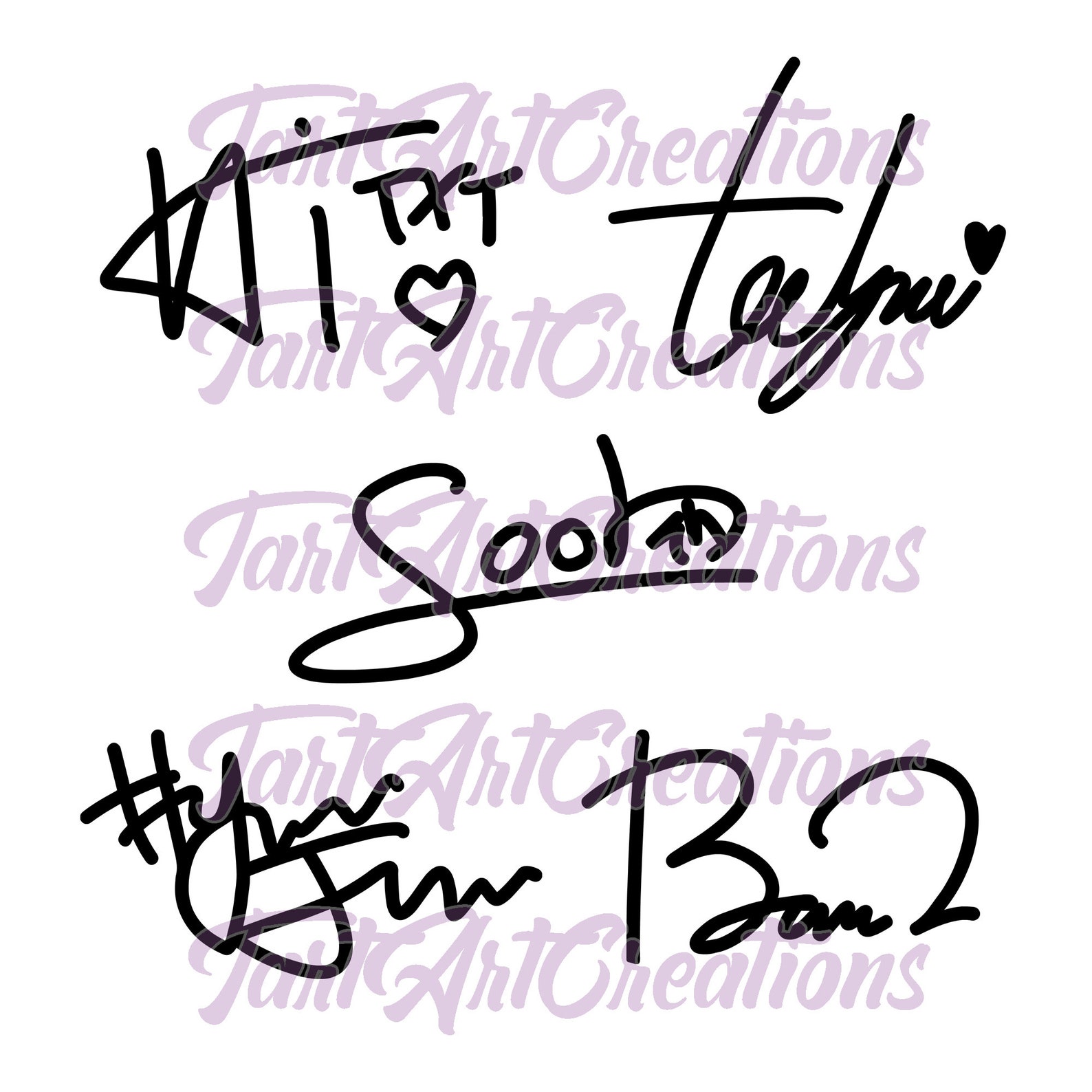 TXT Signatures BUNDLE SVG Cut File for Cricut Silhouette - Etsy Ireland