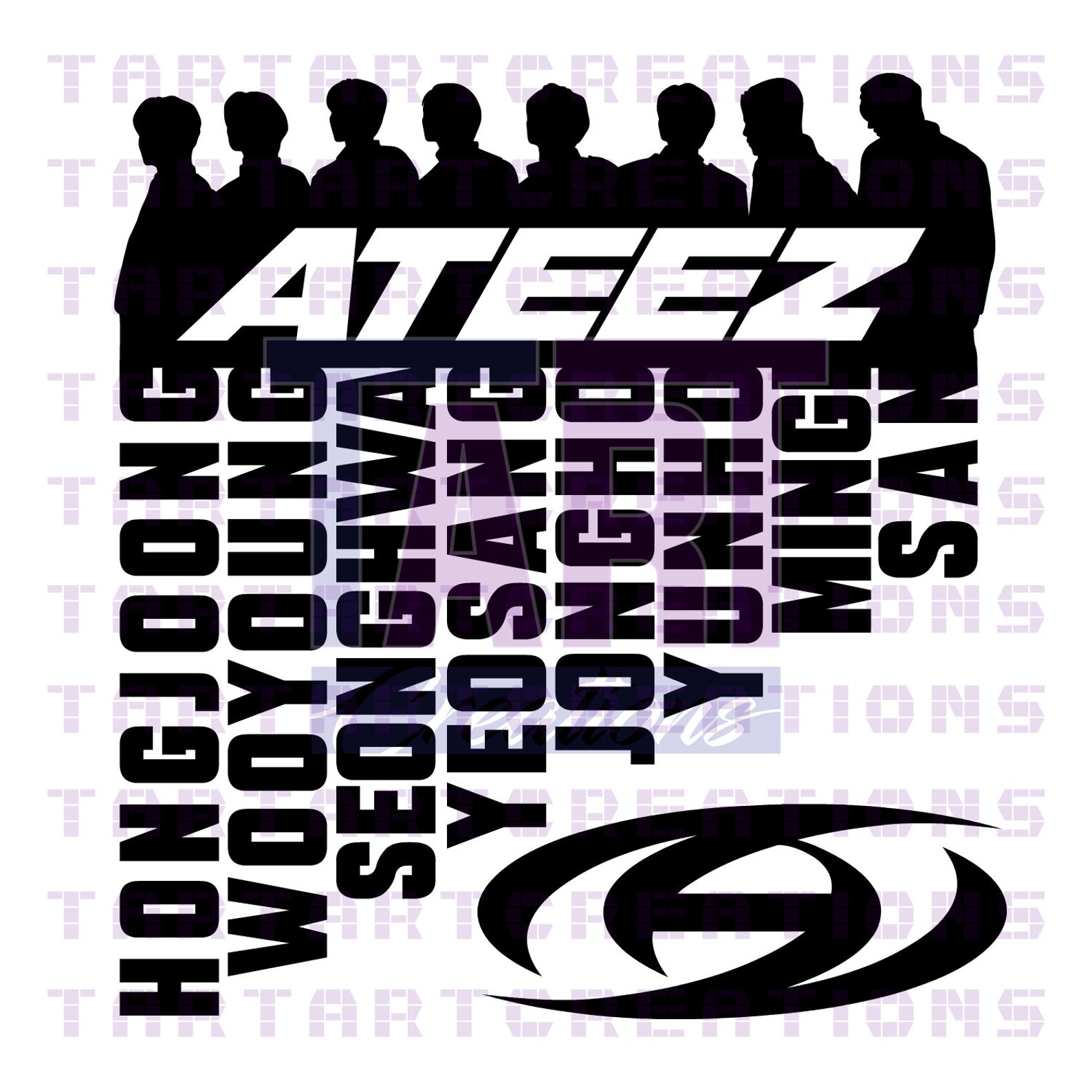 ATEEZ Names SVG PNG Cut File for Cricut and Silhouette, Kpop Ateez ...
