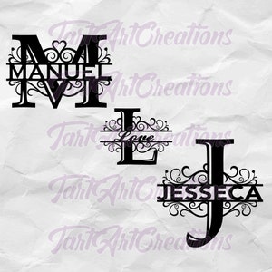 Split Letters Svg, Split Monogram SVG, Split Monogram Alphabet ...