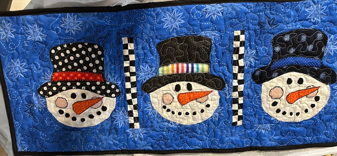 Snowman Table Runner - Etsy