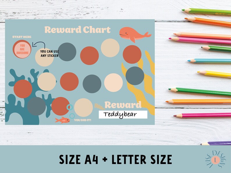 Reward Chart for Kids, Kids Reward Chart, Instant Download, Under the ...