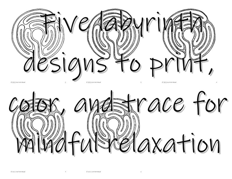 Hand-drawn Labyrinth Coloring Page Pack - "adapt" - Printable PDF ...