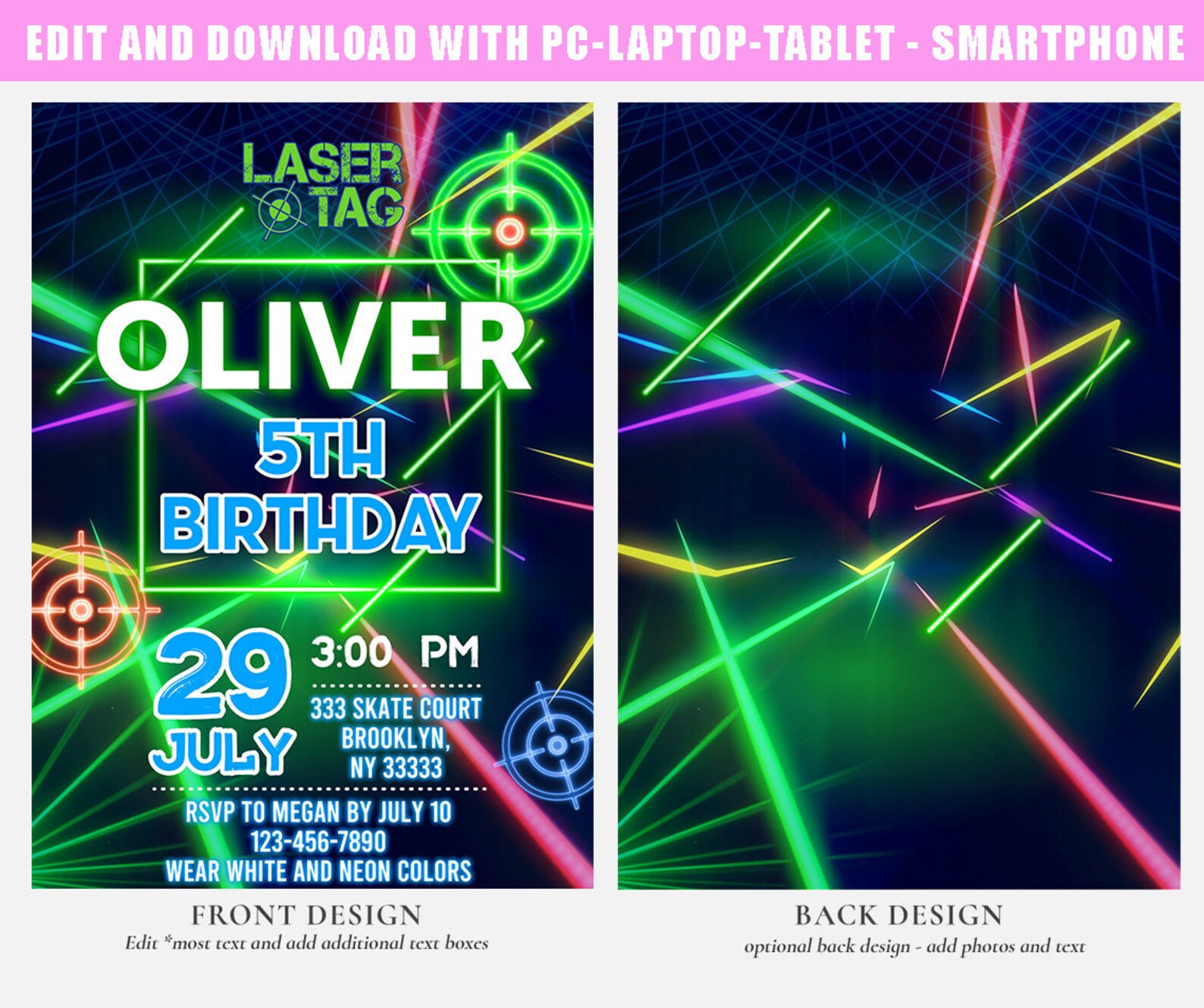 EDITABLE Laser Tag Birthday Invitation Laser Tag Invitation Laser Tag editable-laser-tag-birthday-invitation-laser-tag-invitation-laser-tag