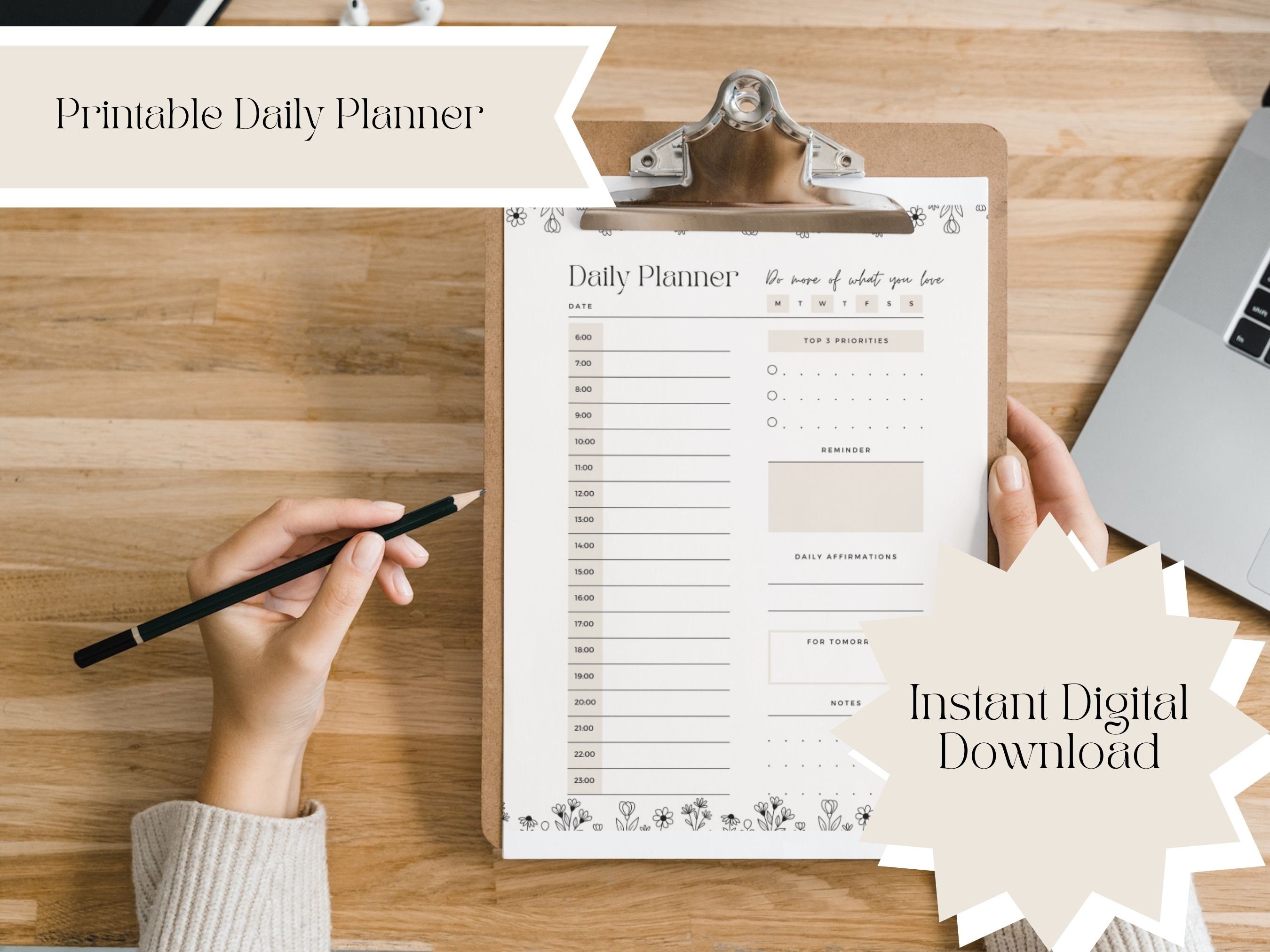 Digital Daily Checklist Printable Weekly to Do List Weekly Checklist ...
