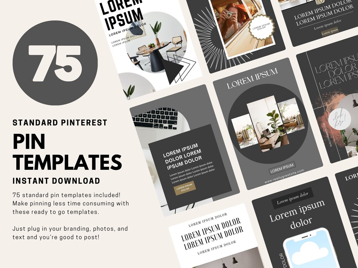 Pinterest Pin Template 75 Pinterest Templates Private Label Rights ...