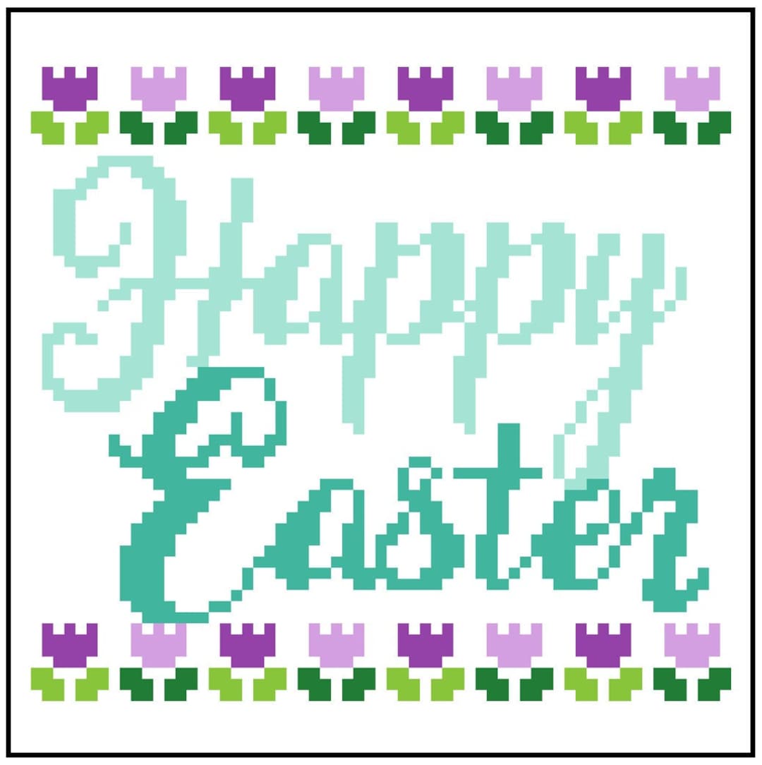 Happy Easter Cross Stitch Pattern - Etsy