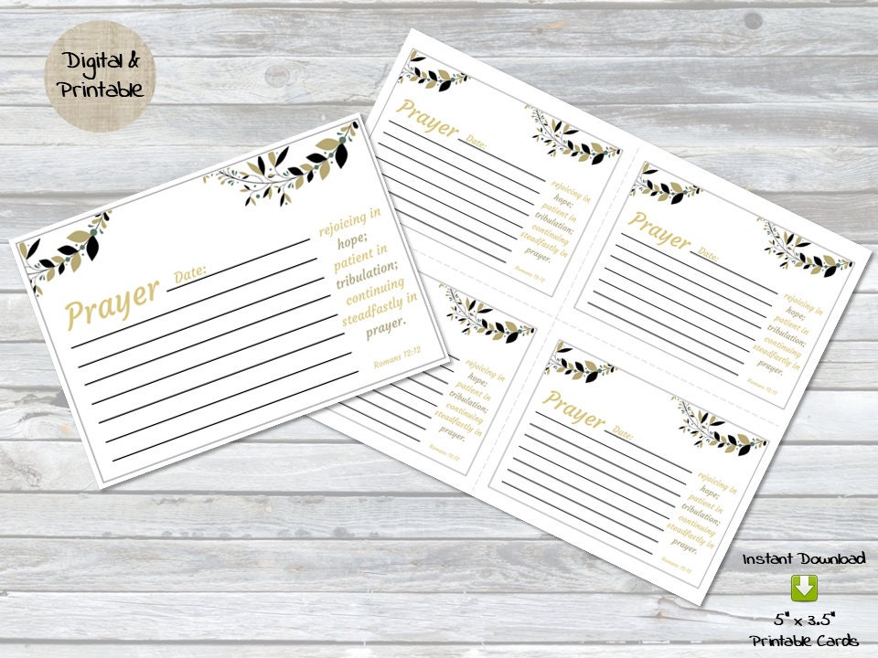 Prayer Cards Printable With Scripture Romans 12, Affirmation Card ...