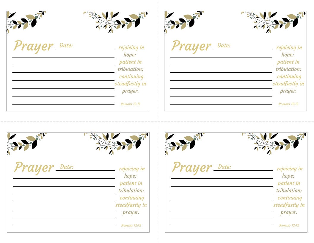 Prayer Cards Printable With Scripture Romans 12, Affirmation Card ...
