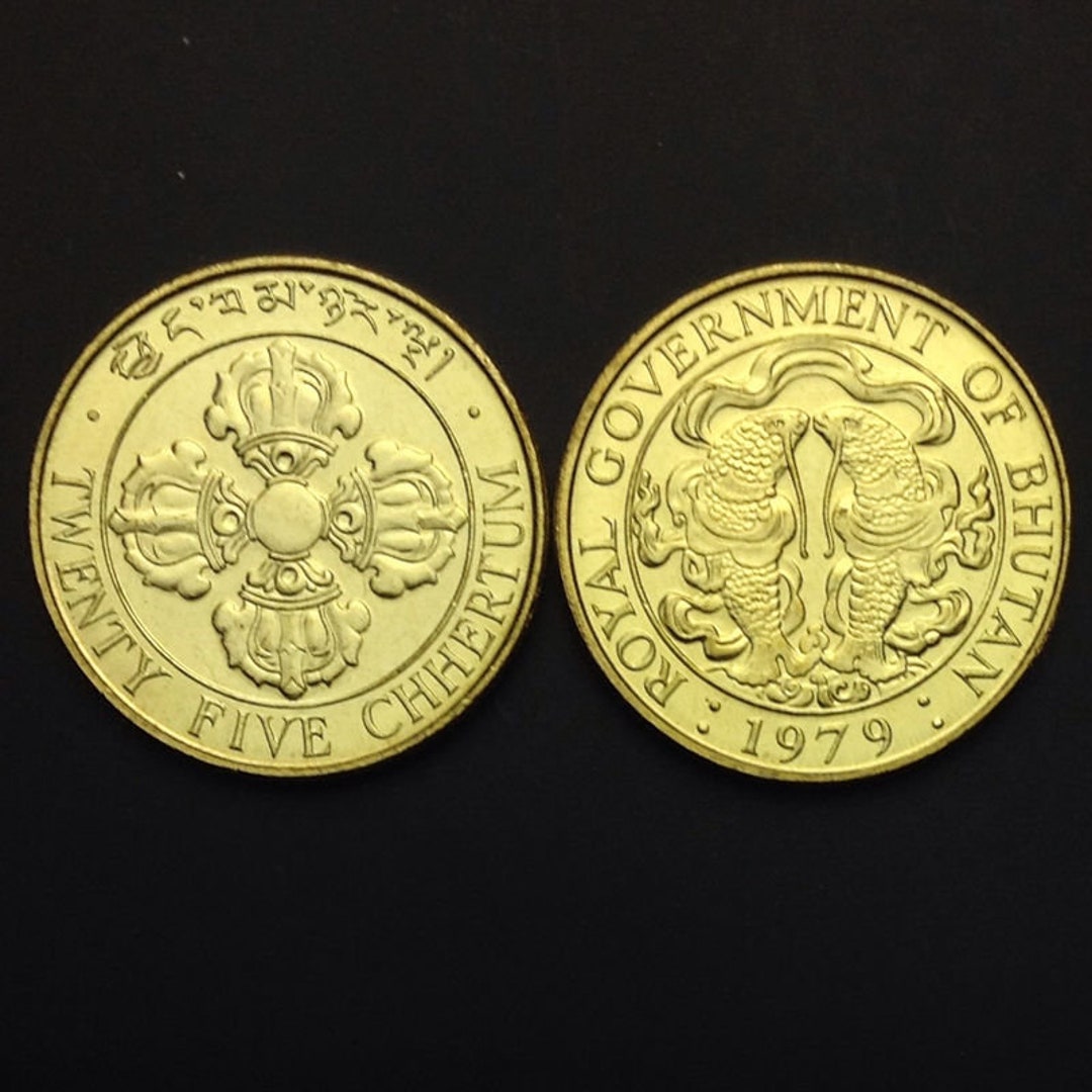 Rare Vintage Bhutan Coins – 1979 Uncirculated Chhetrum 25 & Chhetrum 10 ...